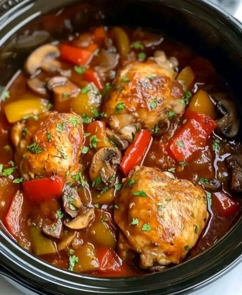 Slow Cooker Chicken Cacciatore - aboutbackpacks